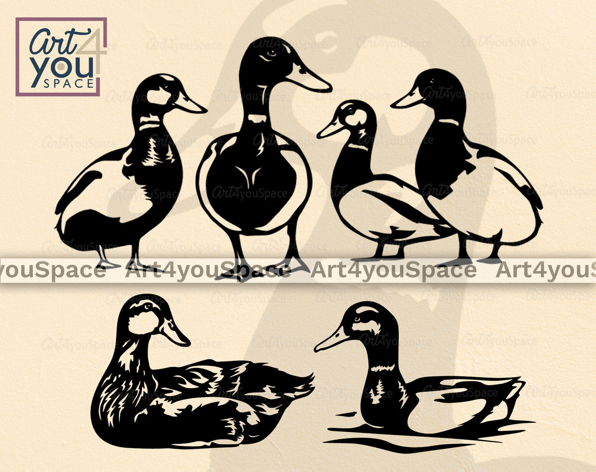 Buy Mallard Duck Set SVG, DXF, PNG – Art4youSpace