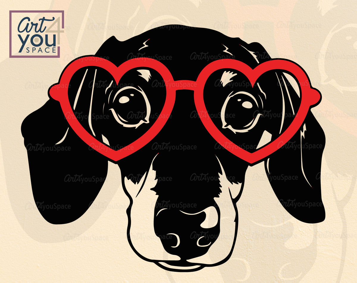 Buy Dachshund Valentine's Day SVG, DXF, PNG – Art4youSpace