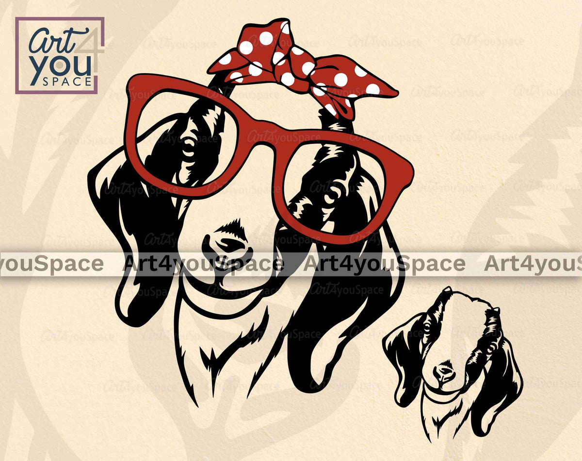 Buy Nubian Goat Head Bandana SVG, DXF, PNG – Art4youSpace