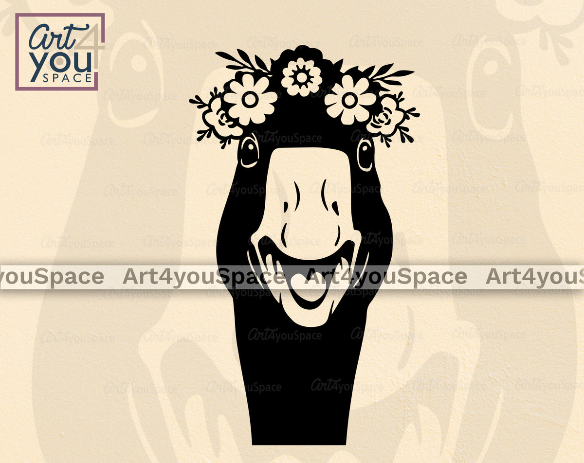 Buy Farm Animals Heads With Flowers SVG, DXF, PNG – Art4youSpace