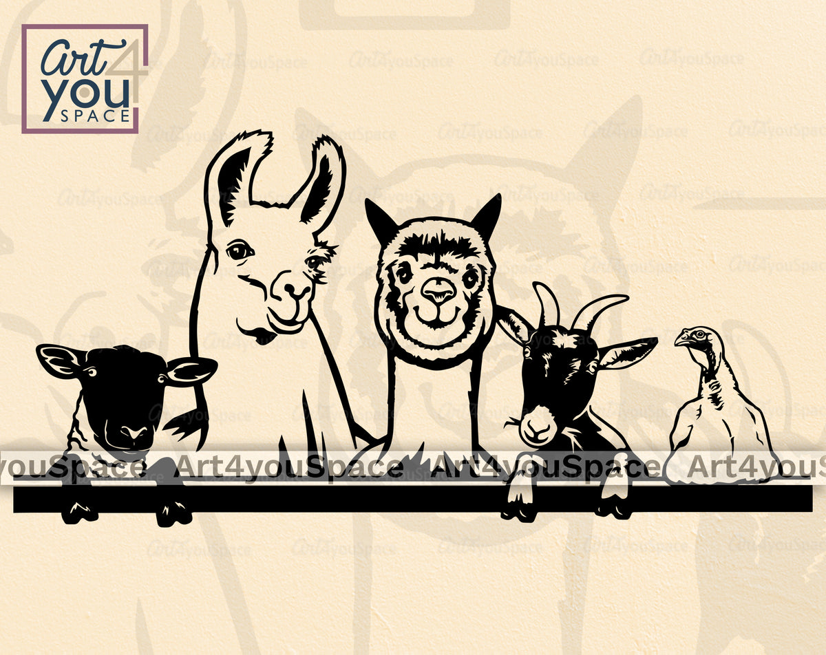 Buy Lama Alpaca Goat Sheep Pony SVG, DXF, PNG – Art4youSpace