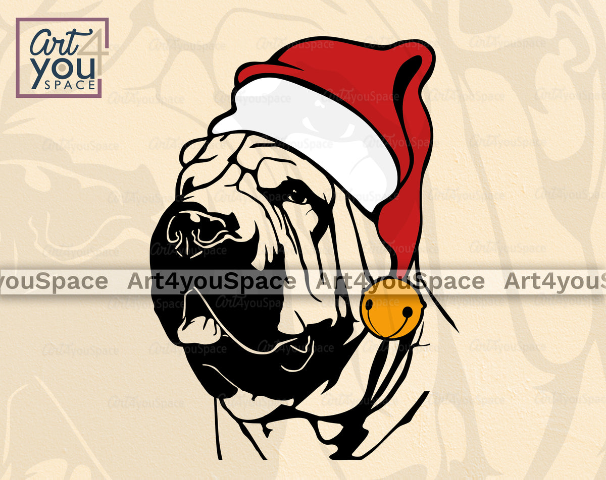 Buy Shar Pei Holiday SVG, DXF, PNG – Art4youSpace