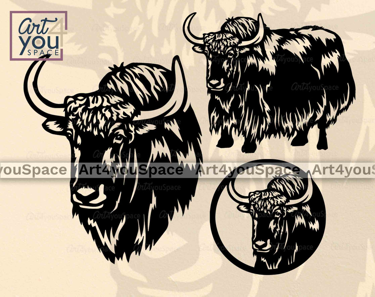 Buy Yak SVG, DXF, PNG – Art4youSpace