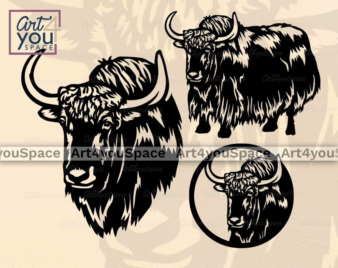 Buy Yak SVG, DXF, PNG – Art4youSpace
