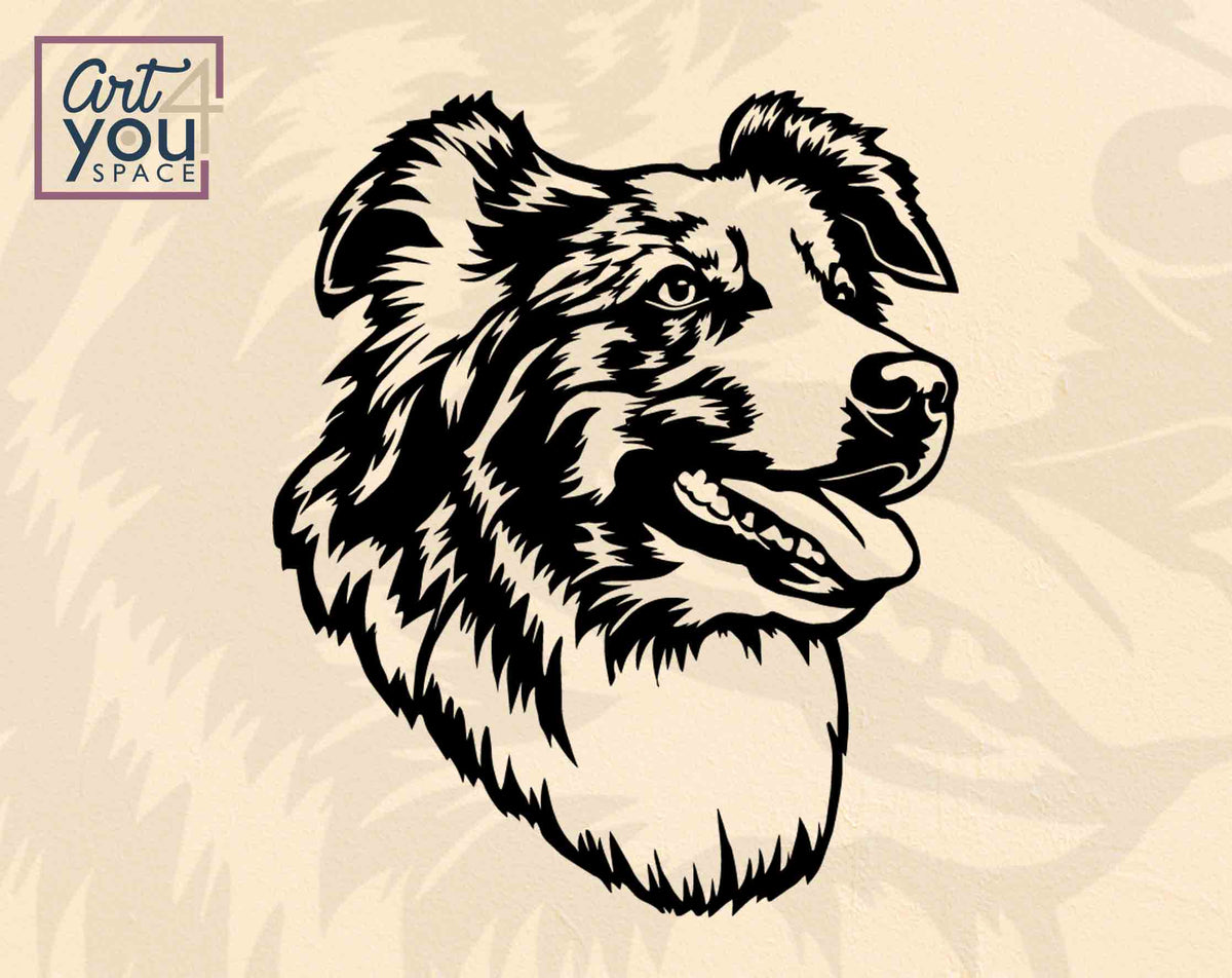 Buy Blue Merle Australian Shepherd SVG, DXF, PNG – Art4youSpace