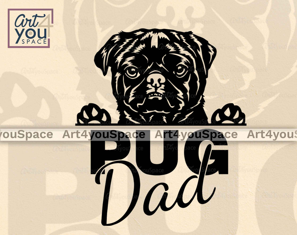 Buy Black Pug Mom Dad SVG, DXF, PNG – Art4youSpace