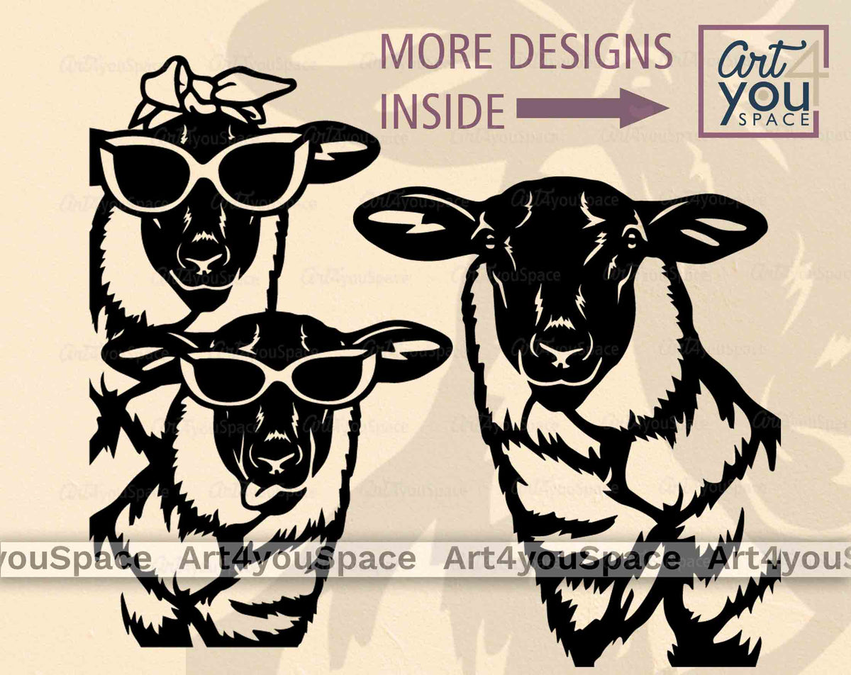 Buy Suffolk Sheep Peeking Cut File SVG, DXF, PNG – Art4youSpace