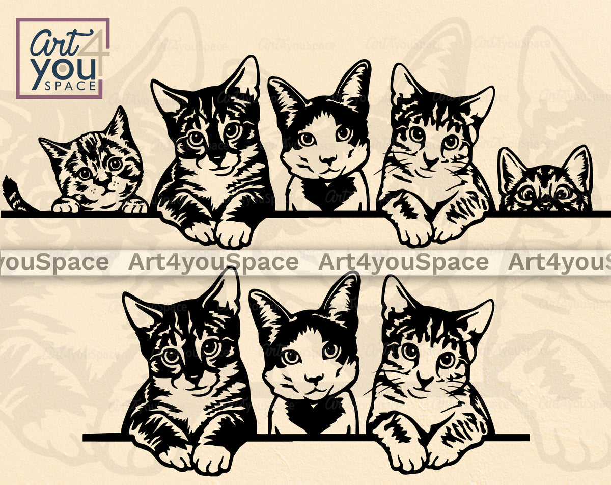 Buy Cats SVG, DXF, PNG – Art4youSpace