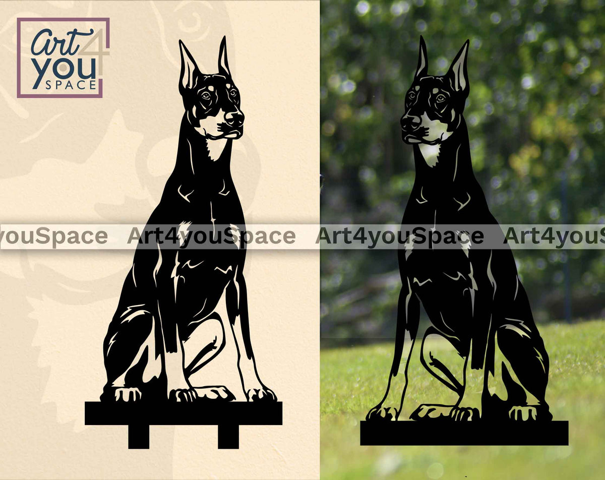 Buy Doberman Sitting SVG, DXF, PNG – Art4youSpace