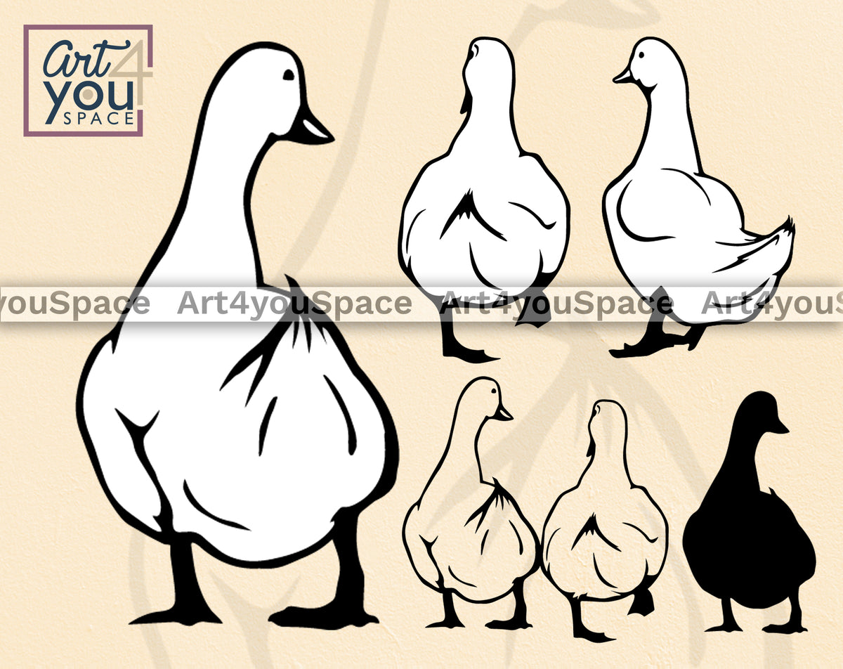 Buy White Duck SVG, DXF, PNG – Art4youSpace