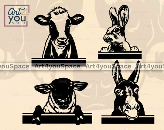 Buy Farm Animals Bundle SVG, DXF, PNG – Art4youSpace