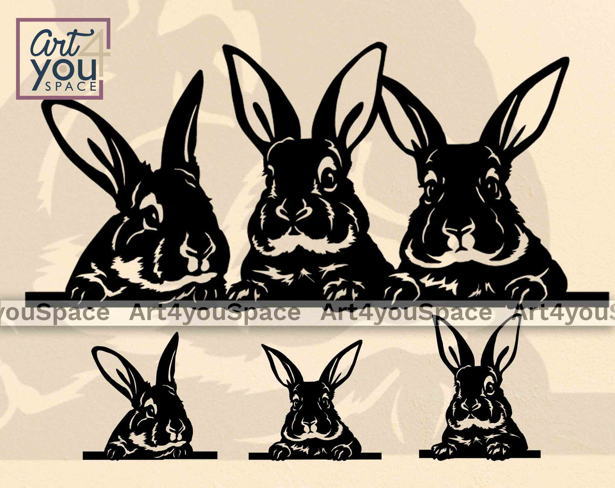 Buy Peeking Bunnies SVG, DXF, PNG – Art4youSpace