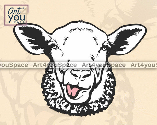 Buy Sheep Face Svg SVG, DXF, PNG – Art4youSpace