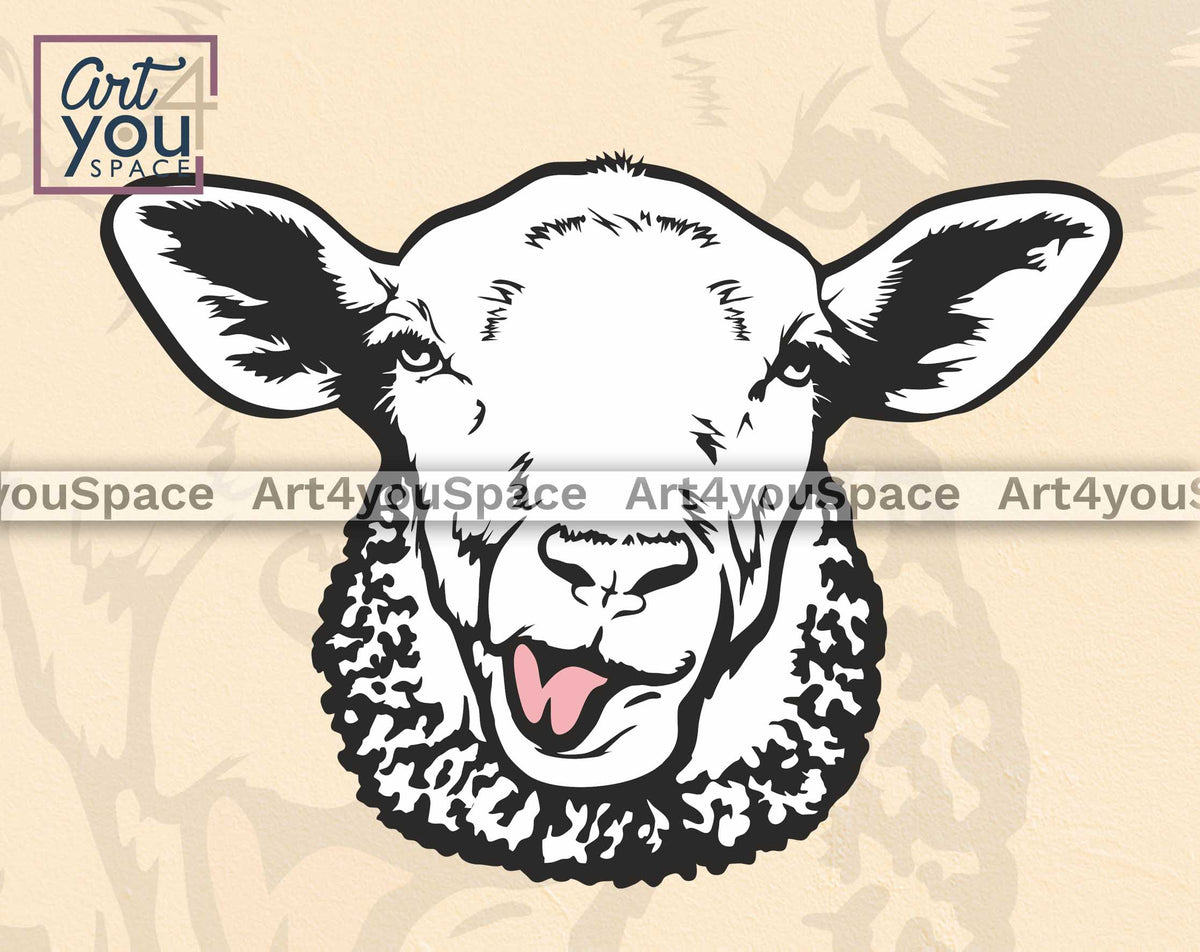 Buy Sheep Face Svg SVG, DXF, PNG – Art4youSpace