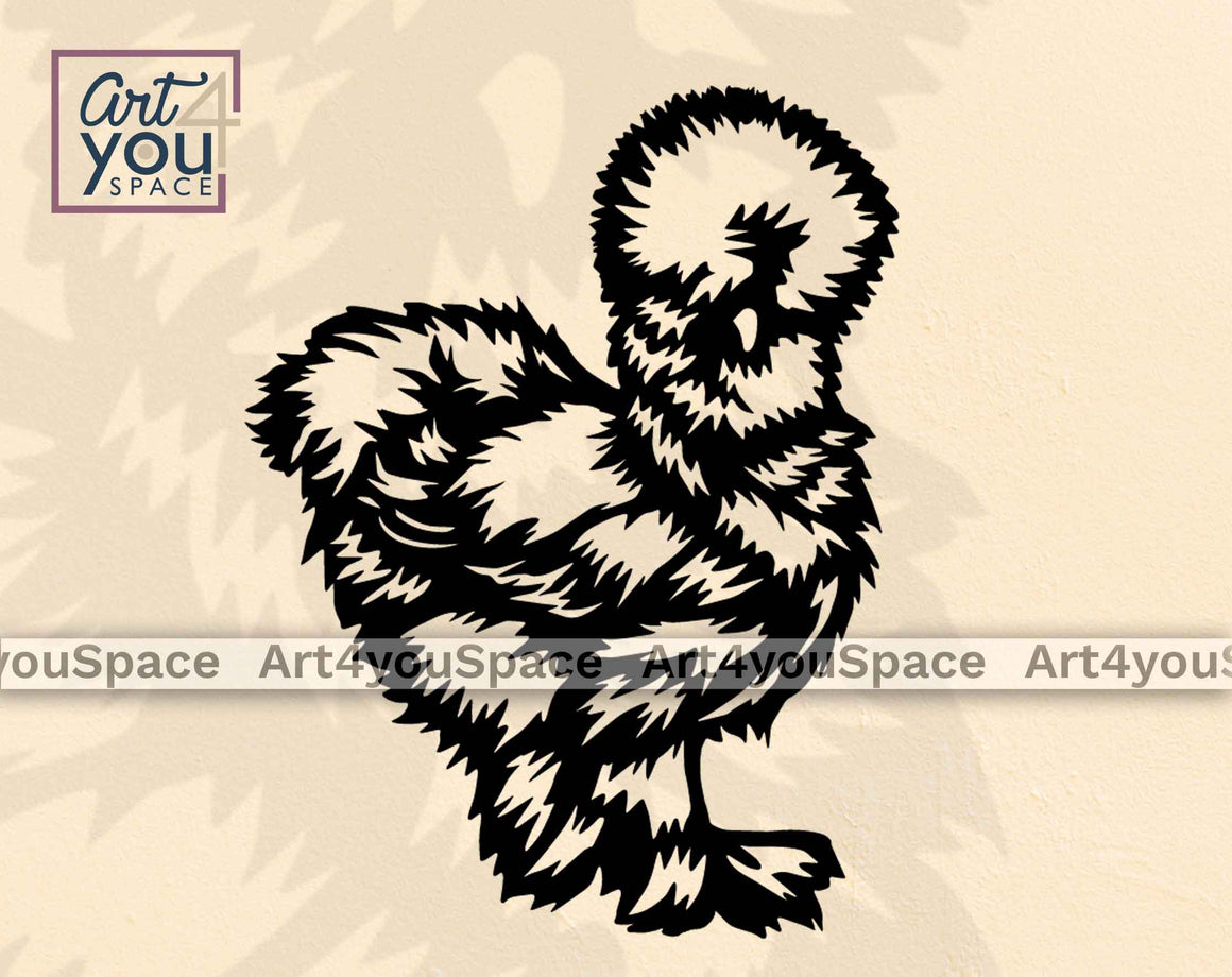 Buy Silkie Chicken Cut File SVG, DXF, PNG – Art4youSpace