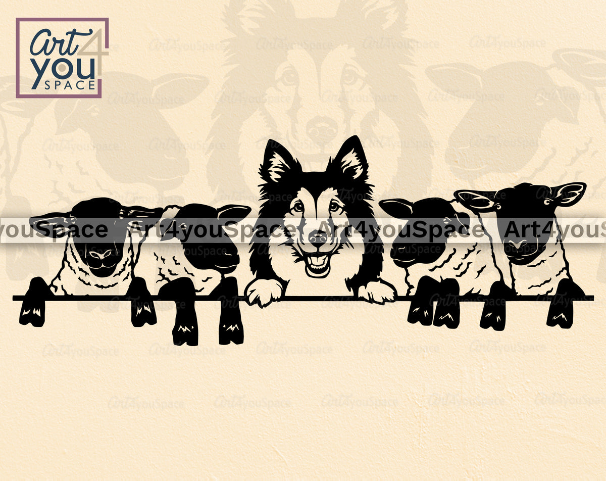 Shetland Sheepdog SVG PNG DXF Sheeps Vector Clipart, Download, Cricut ...