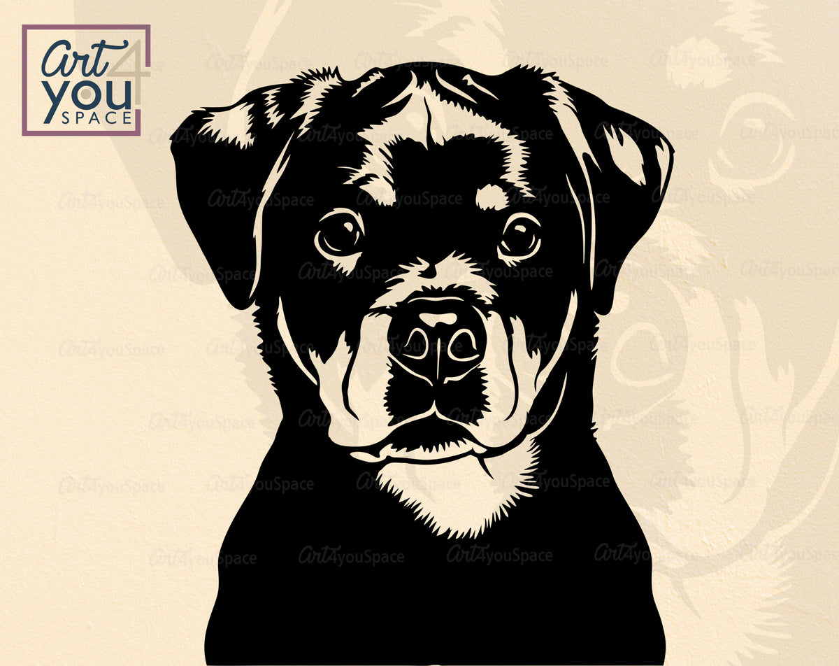 Buy Rottweiler puppy SVG, DXF, PNG – Art4youSpace