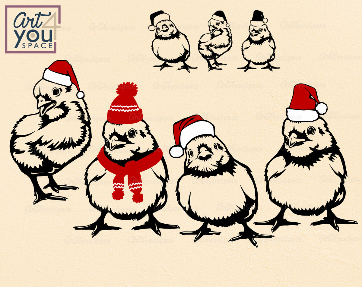 Buy Chick Christmas SVG, DXF, PNG – Art4youSpace
