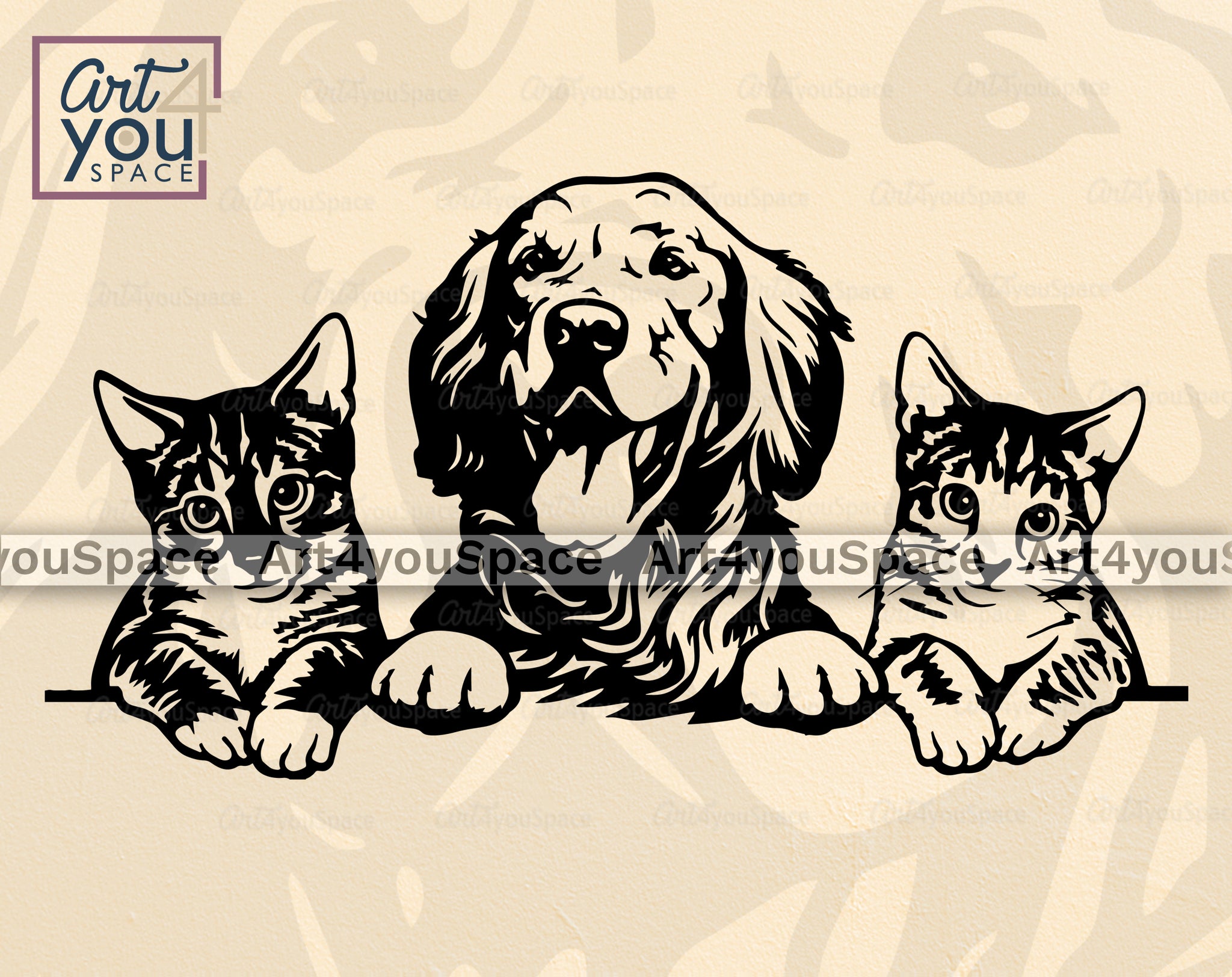 Buy Cats And Dog SVG, DXF, PNG – Art4youSpace