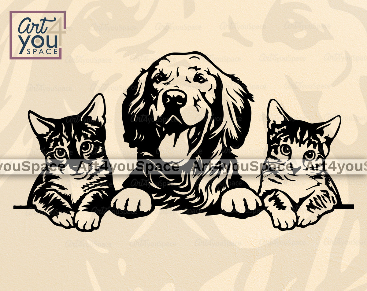 Buy Cats And Dog SVG, DXF, PNG – Art4youSpace