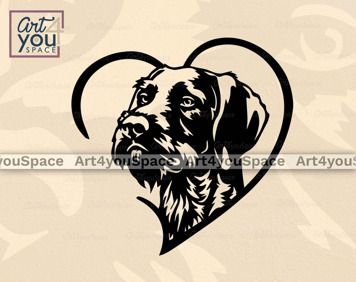 Buy German Wirehaired Pointer profile SVG, DXF, PNG – Art4youSpace