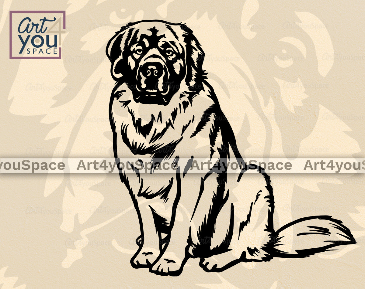 Buy Sitting Leonberger Dog SVG, DXF, PNG – Art4youSpace