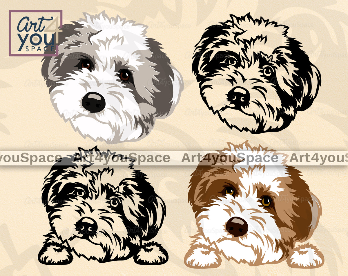 Buy Mini Aussiedoodle Dog SVG, DXF, PNG – Art4youSpace