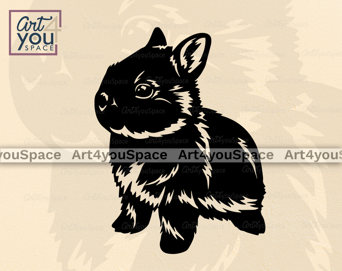 Buy Netherland Dwarf Rabbit SVG, DXF, PNG – Art4youSpace