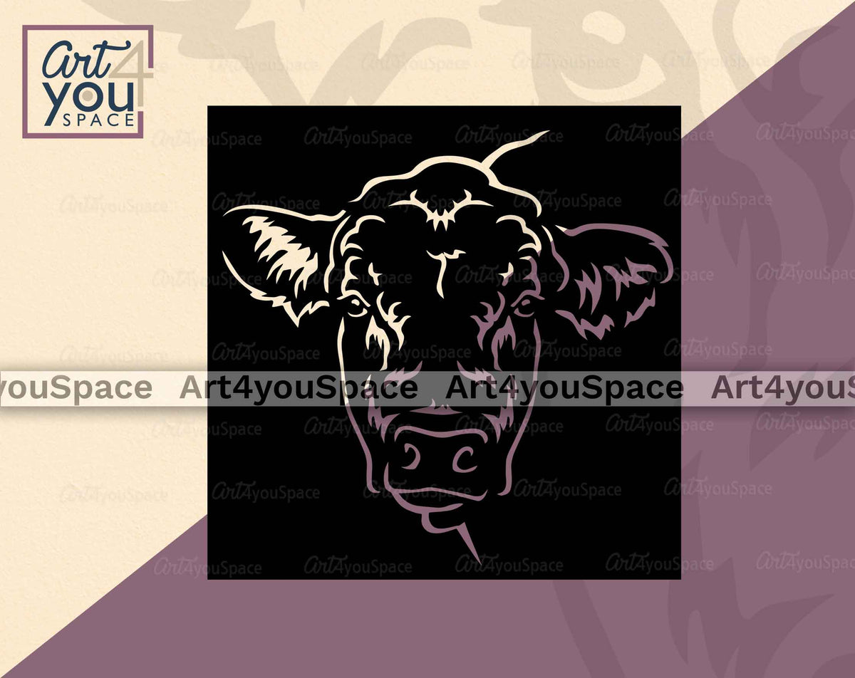 Buy Angus Bull Stencil SVG, DXF, PNG – Art4youSpace