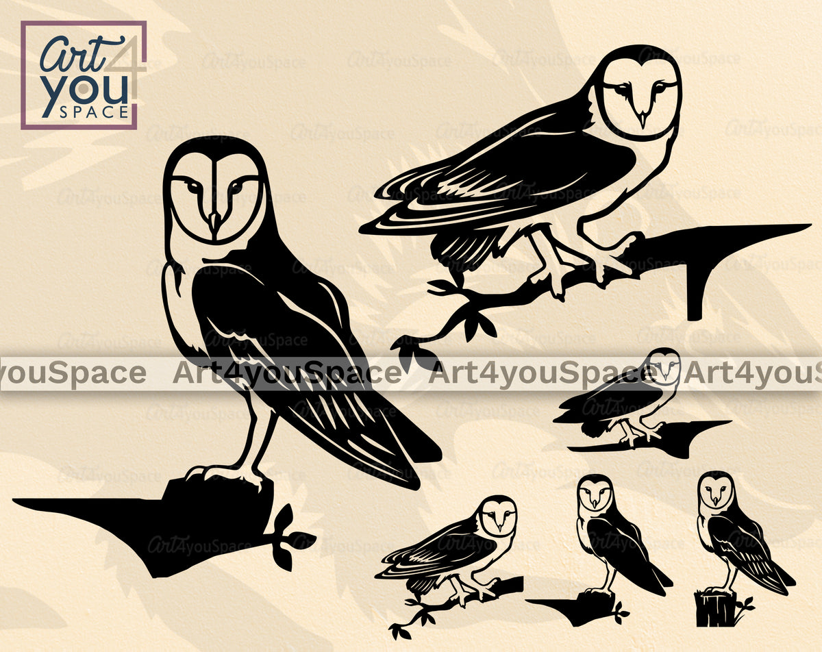 Buy Barn Owl SVG, DXF, PNG – Art4youSpace