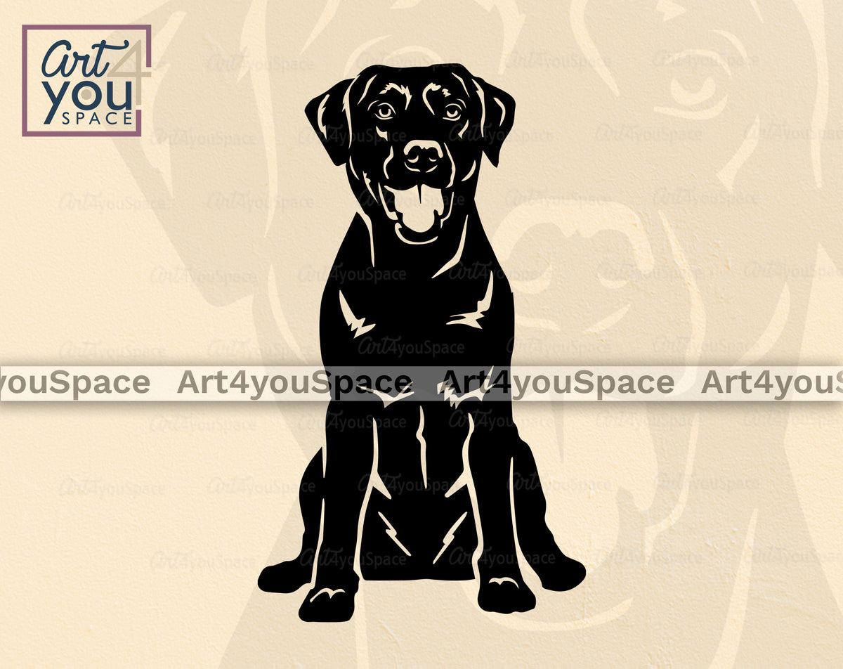 Buy Labrador in a sitting pose SVG, DXF, PNG – Art4youSpace