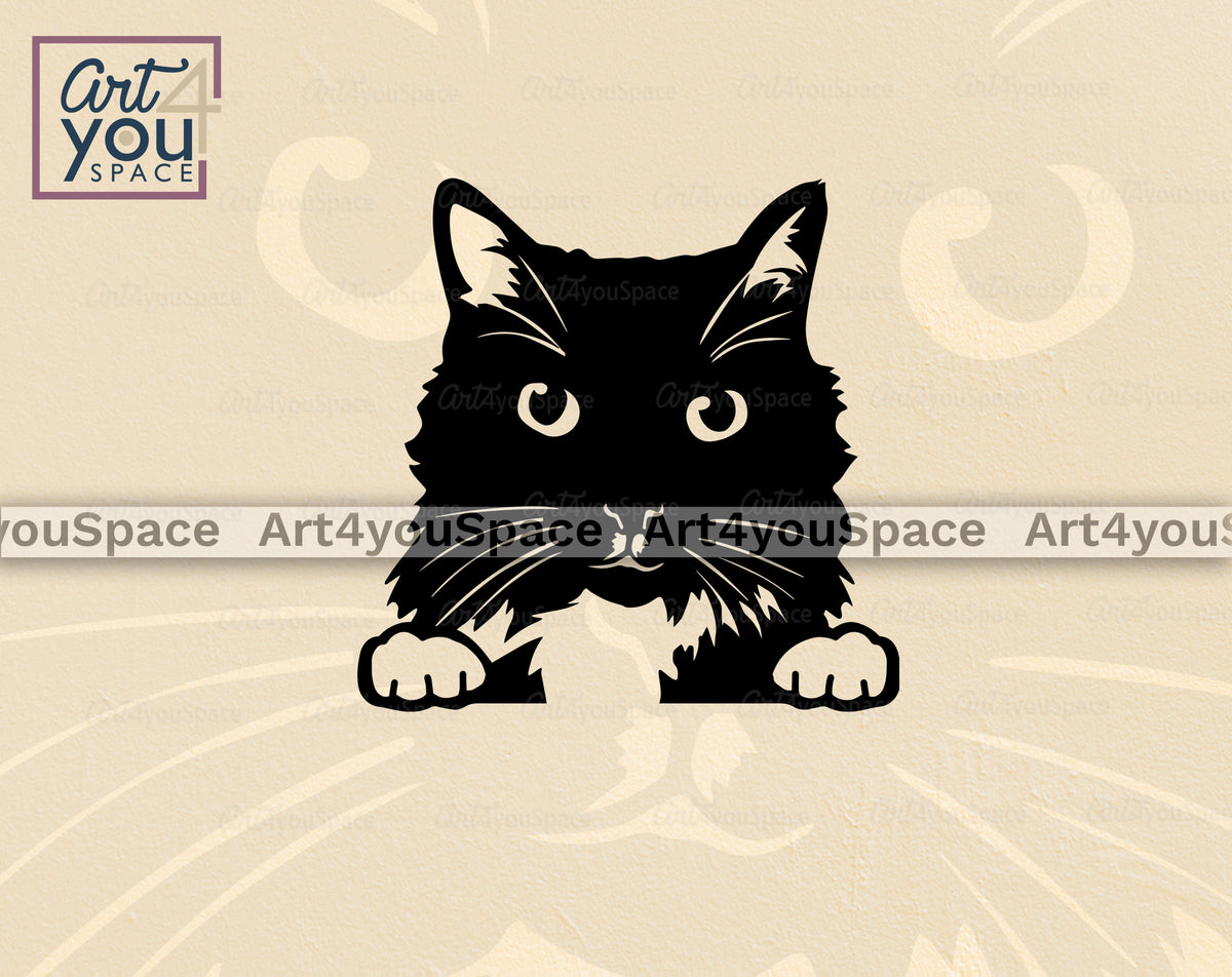 Buy Cute Black Cat SVG, DXF, PNG – Art4youSpace