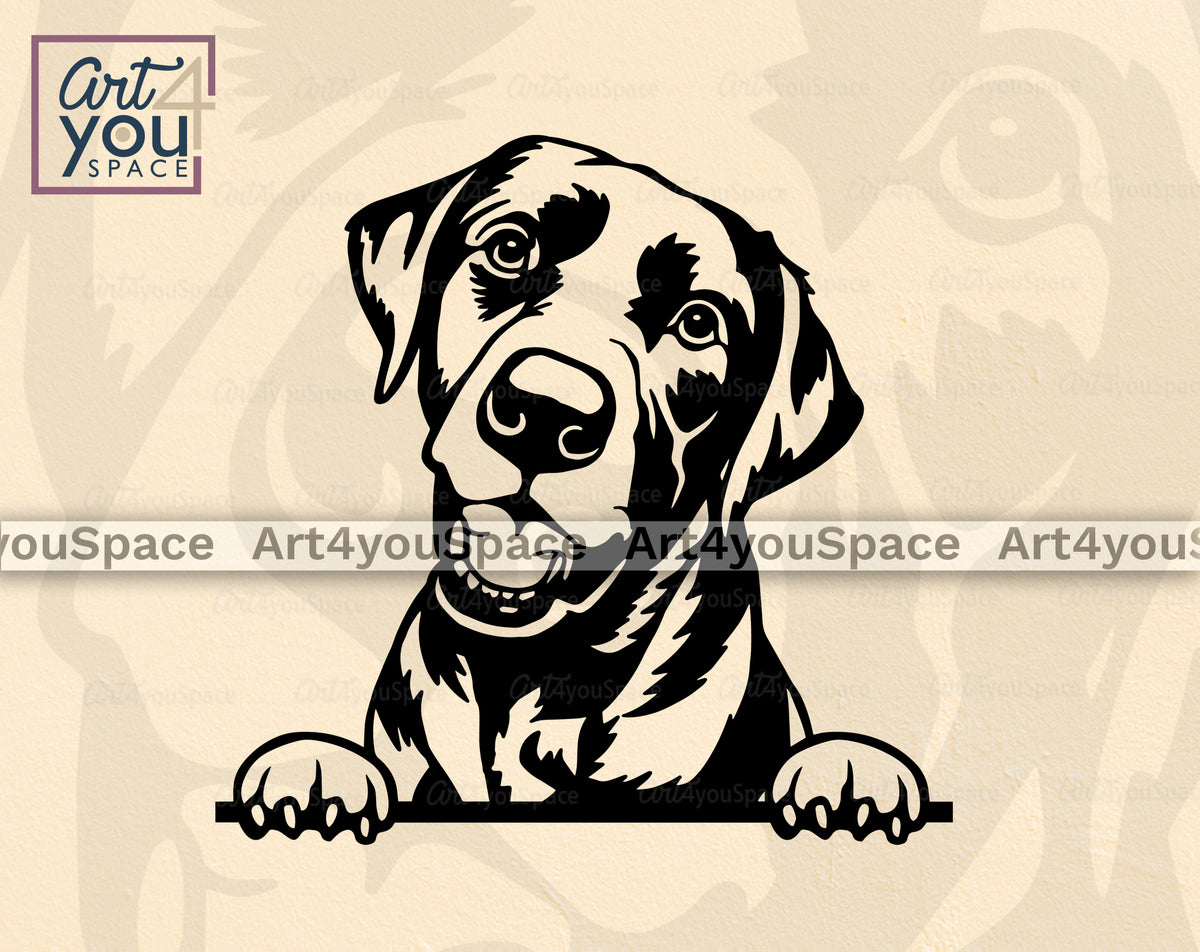 Buy Black Labrador Retriever peeking SVG, DXF, PNG – Art4youSpace