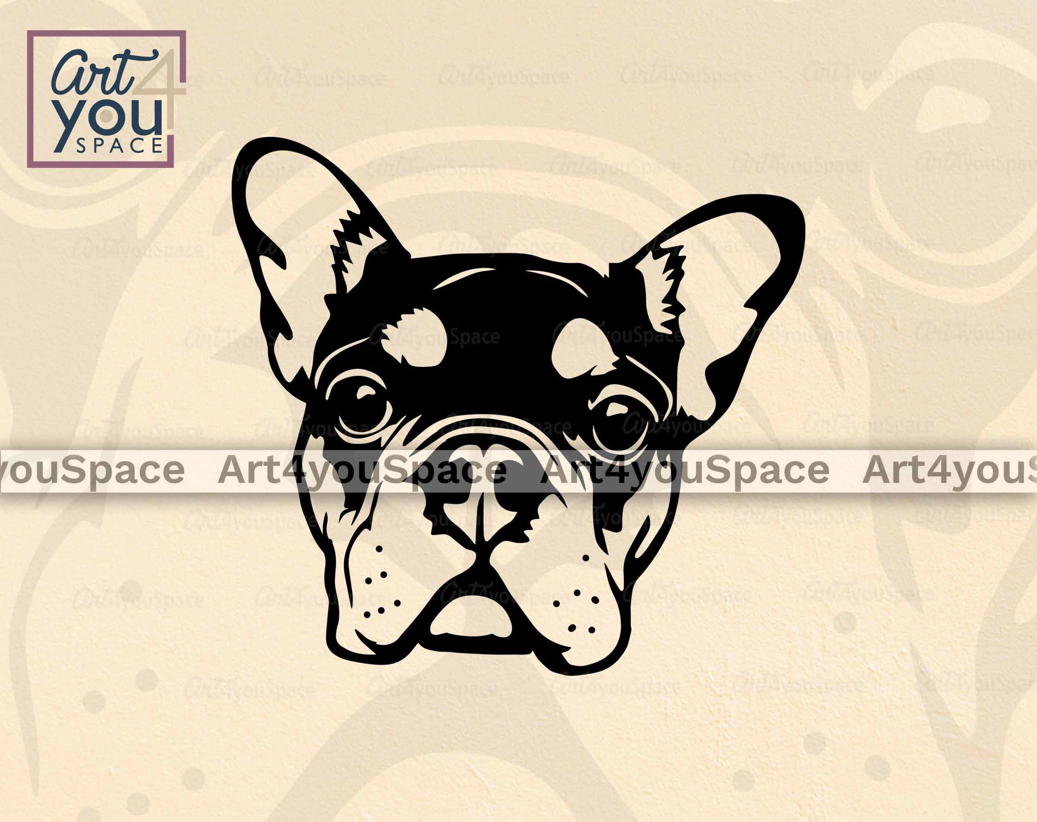 Buy Boston Terrier portrait SVG, DXF, PNG – Art4youSpace