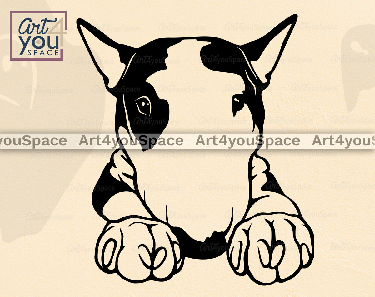 Buy Cute English Bull Terrier SVG, DXF, PNG – Art4youSpace