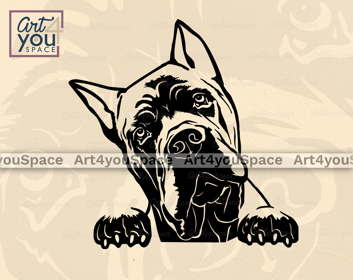 Buy Cane Corso peeking SVG, DXF, PNG – Art4youSpace