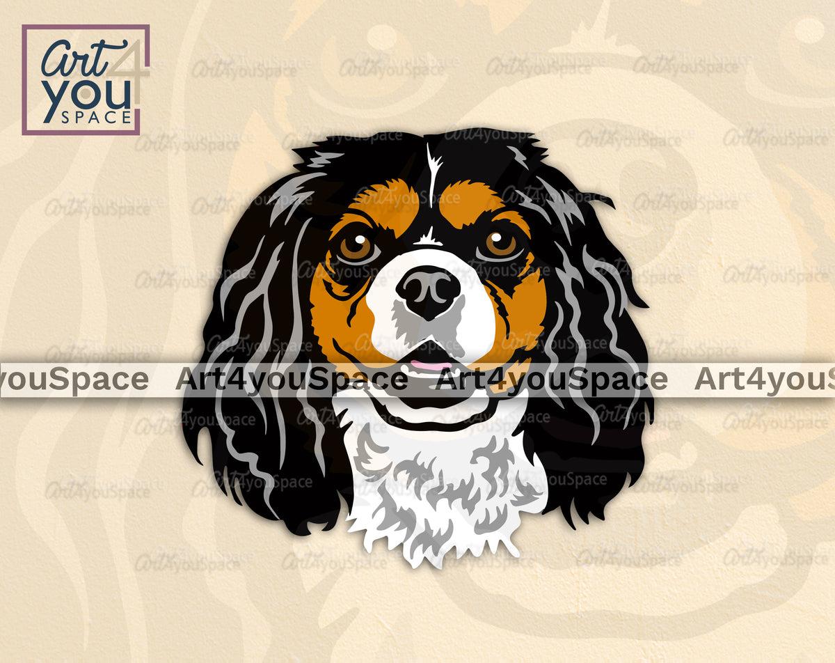 Buy Cavalier King Charles Spaniel Layered SVG, DXF, PNG – Art4youSpace