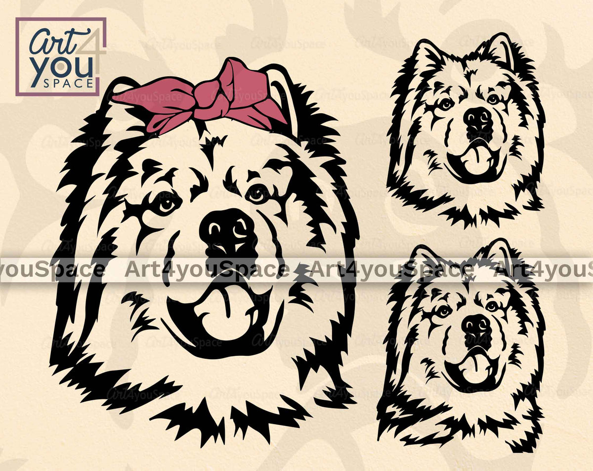 Buy Cute Chow Chow Face SVG, DXF, PNG – Art4youSpace