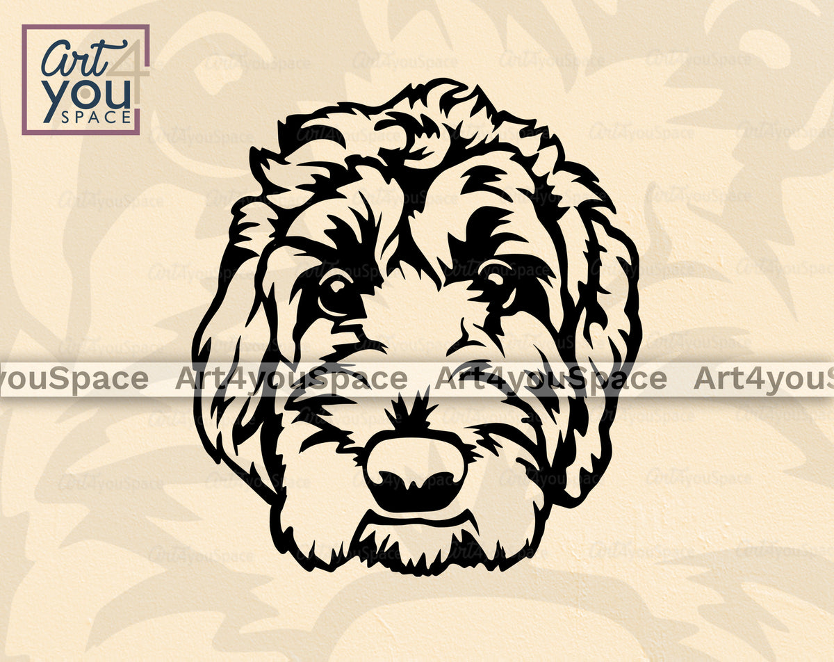 Buy Cockapoo face SVG, DXF, PNG – Art4youSpace