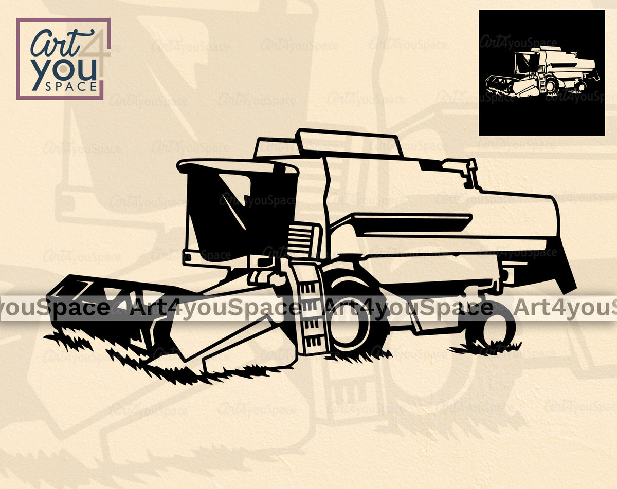 Buy Combine Harvester SVG, DXF, PNG – Art4youSpace