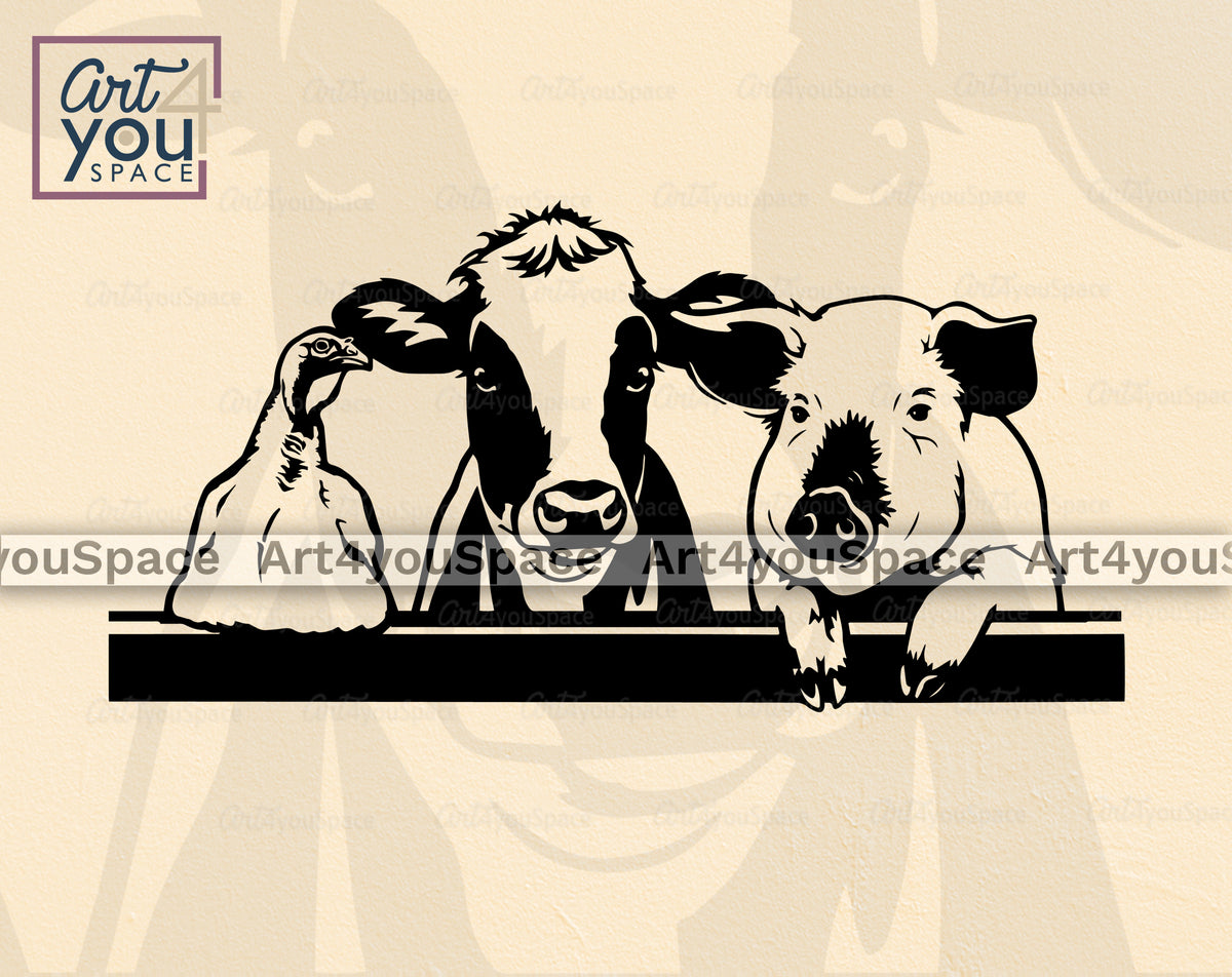 Buy Pig Cow Turkey Svg SVG, DXF, PNG – Art4youSpace