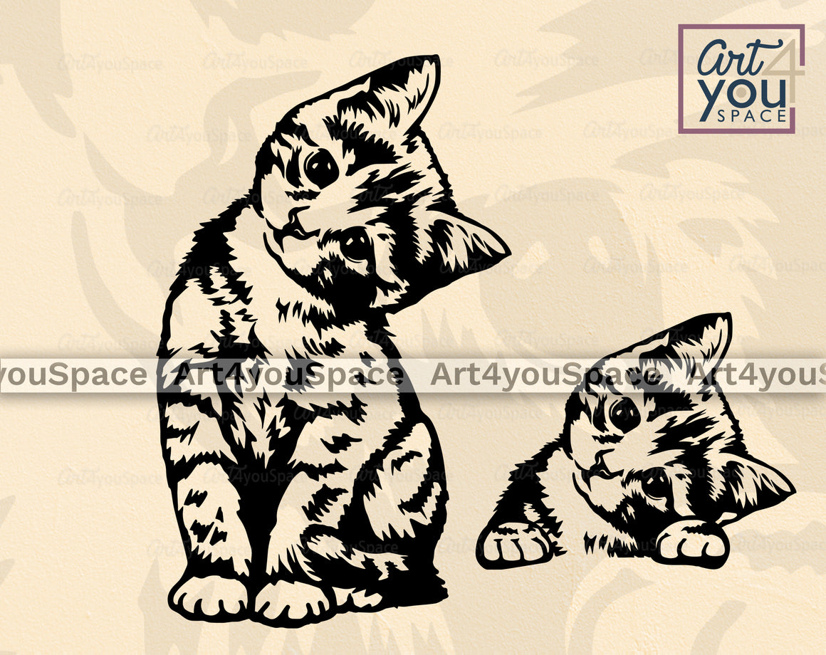 Buy Little Cute kitty SVG, DXF, PNG – Art4youSpace