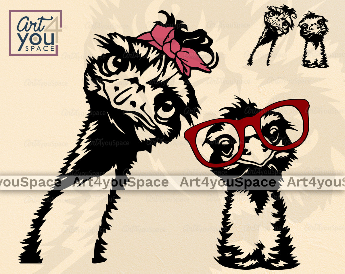 Buy Cute Emu head SVG, DXF, PNG – Art4youSpace
