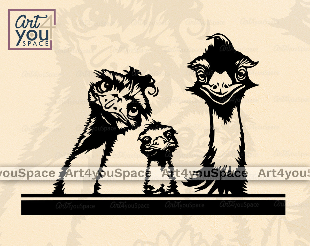 Buy Cute Emu SVG, DXF, PNG – Art4youSpace