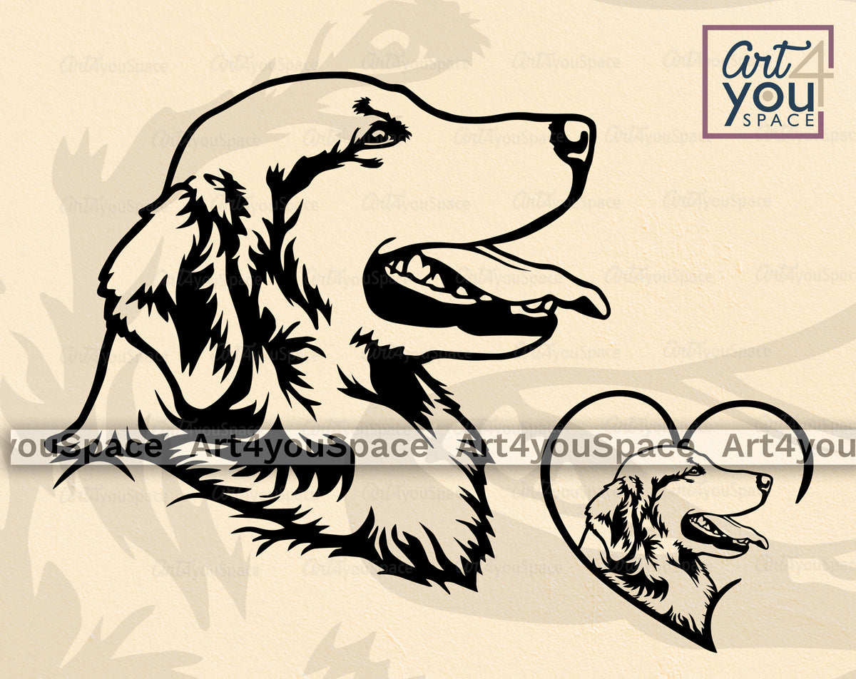 Buy Golden Retriever profile SVG, DXF, PNG – Art4youSpace