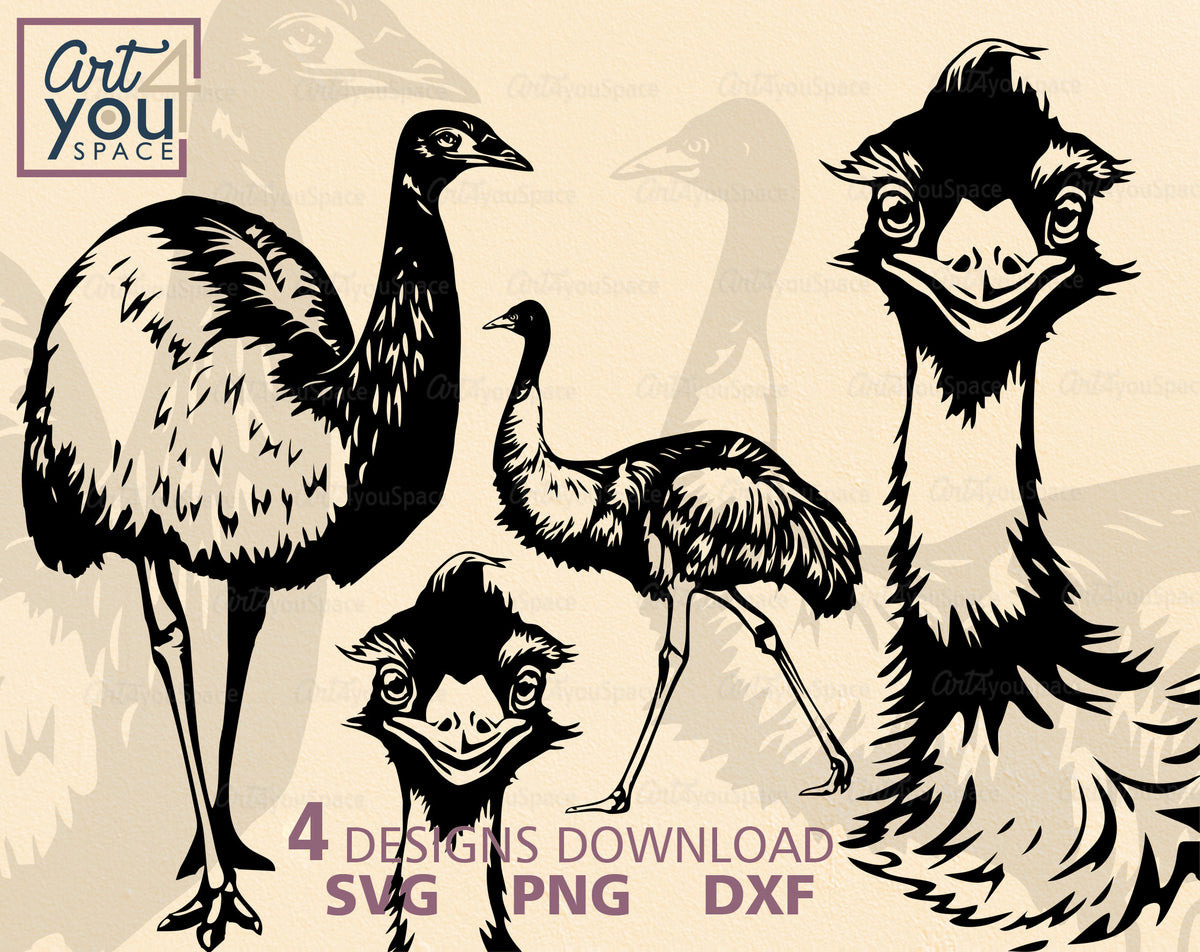 Buy Emu SVG, DXF, PNG – Art4youSpace