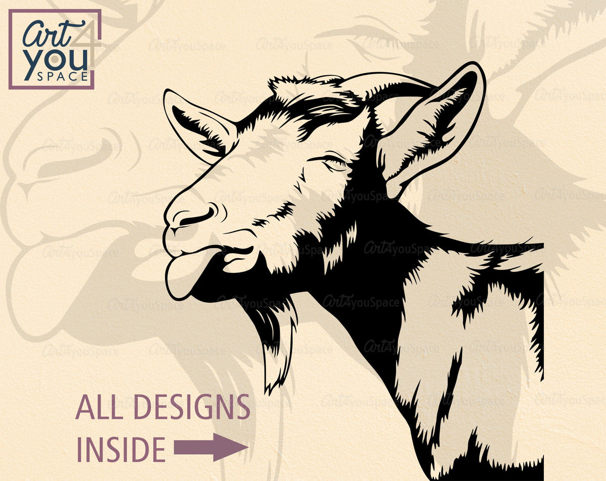Buy Goat Image SVG, DXF, PNG – Art4youSpace