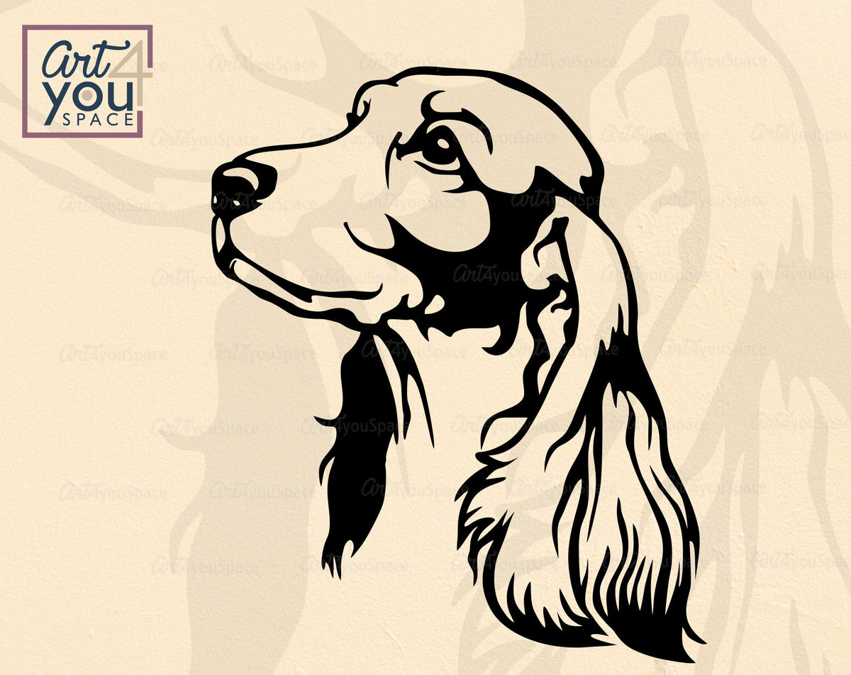 Buy English Cocker Spaniel profile SVG, DXF, PNG – Art4youSpace