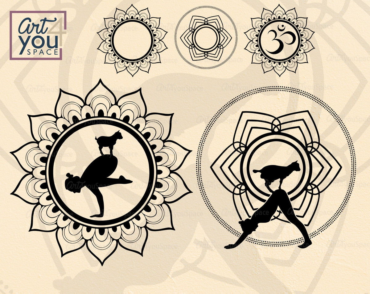Buy Goat Yoga Mandala SVG, DXF, PNG – Art4youSpace