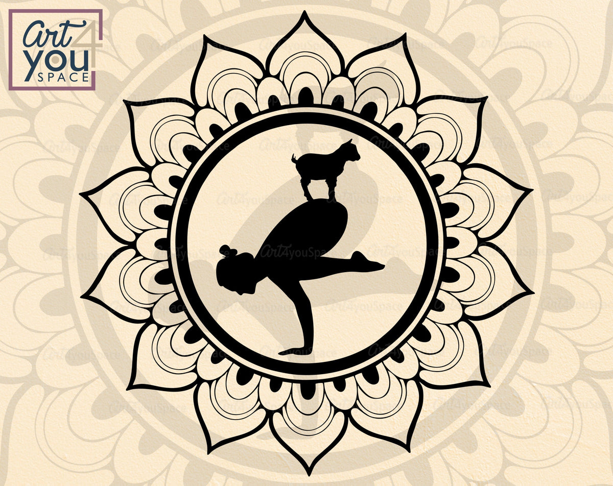 Buy Goat Yoga Mandala SVG, DXF, PNG – Art4youSpace